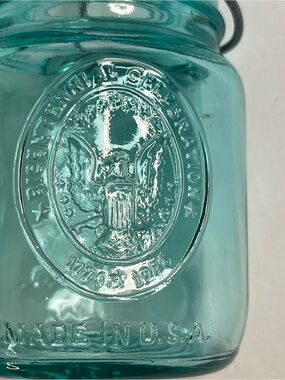 Ball | Kitchen | Vintage Aqua Blue Glass Canister Jars And Canning Jar ...